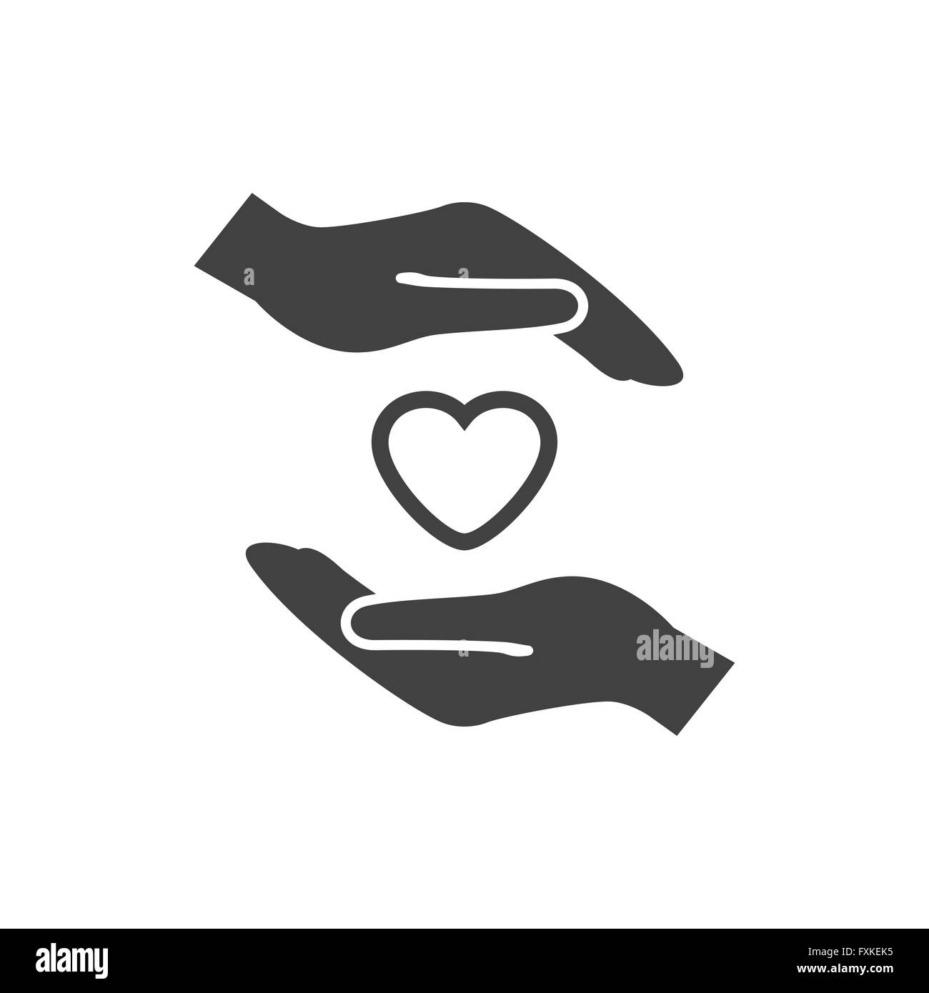 Hand in heart symbol Stock Vector Images - Alamy