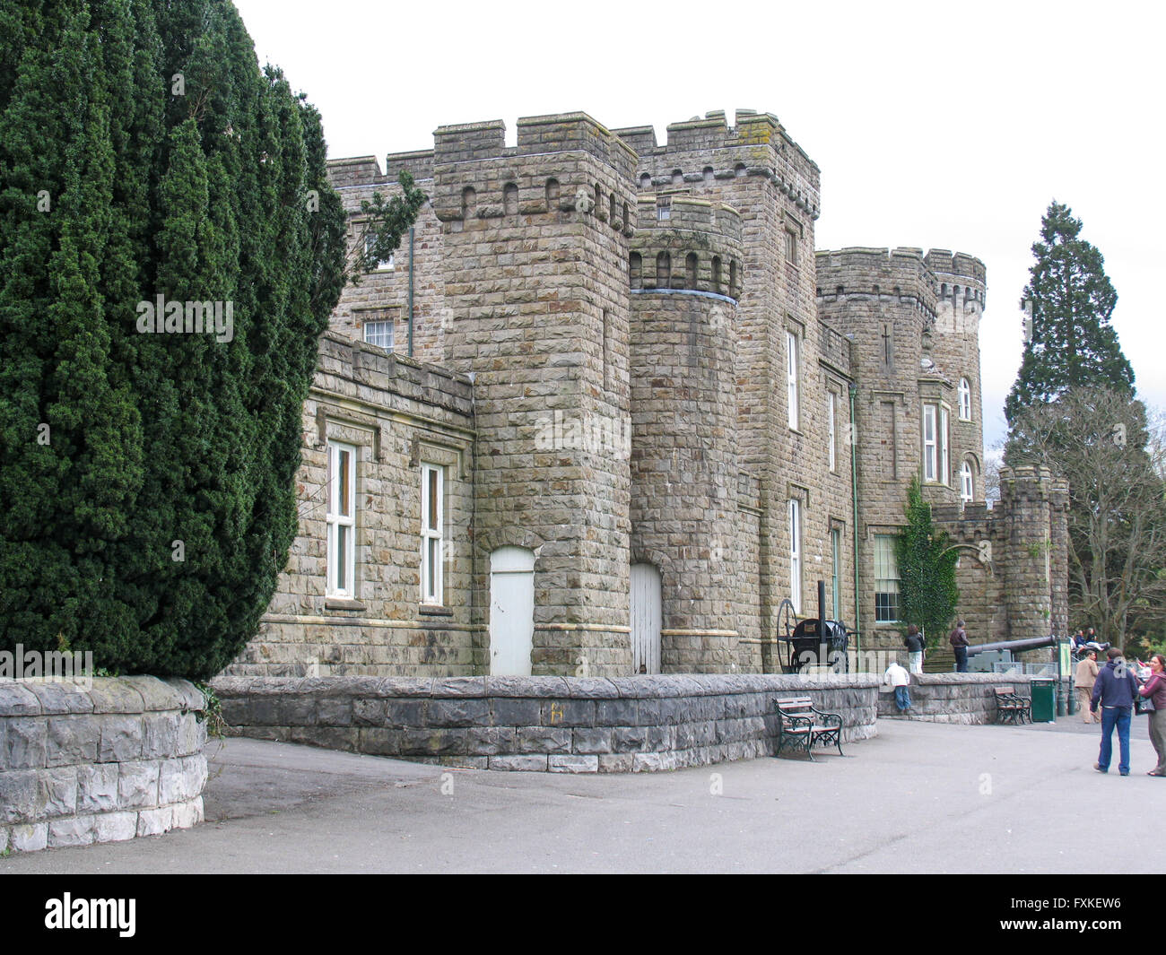 Fortified gate entrance to the grounds of Cardiff Castle, Wales Stock ...