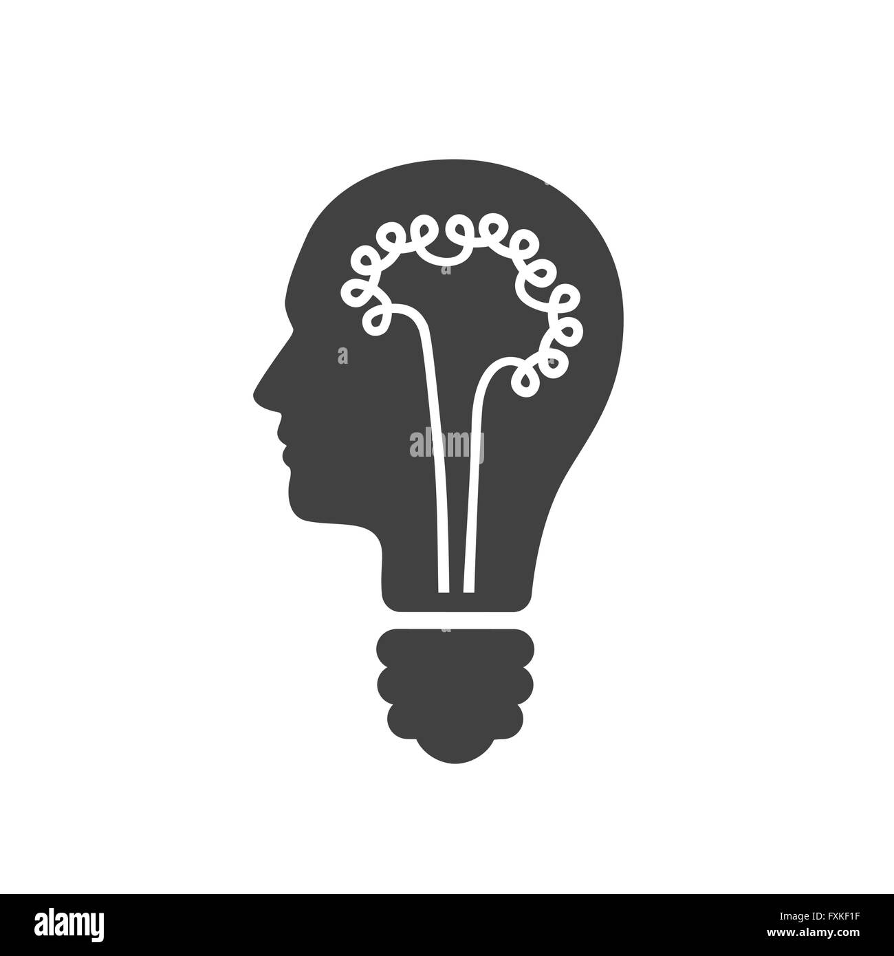 bulb AND head icon Stock Vector Image & Art - Alamy