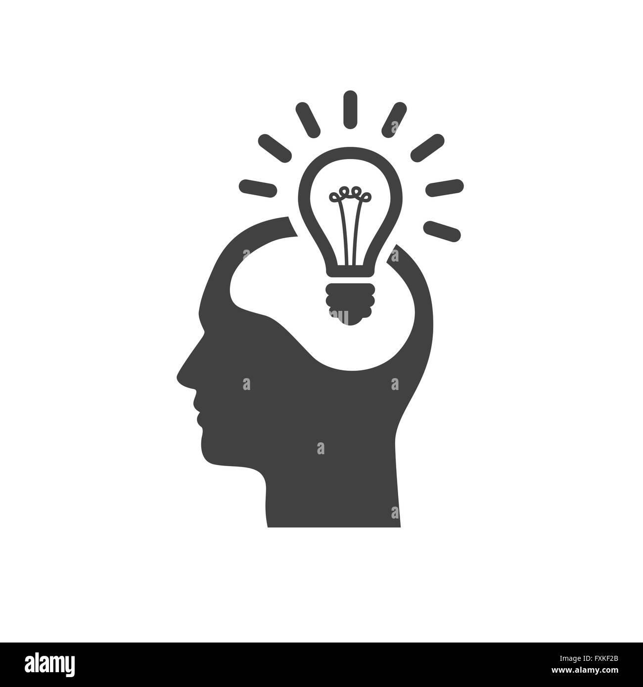bulb AND head icon Stock Vector Image & Art - Alamy