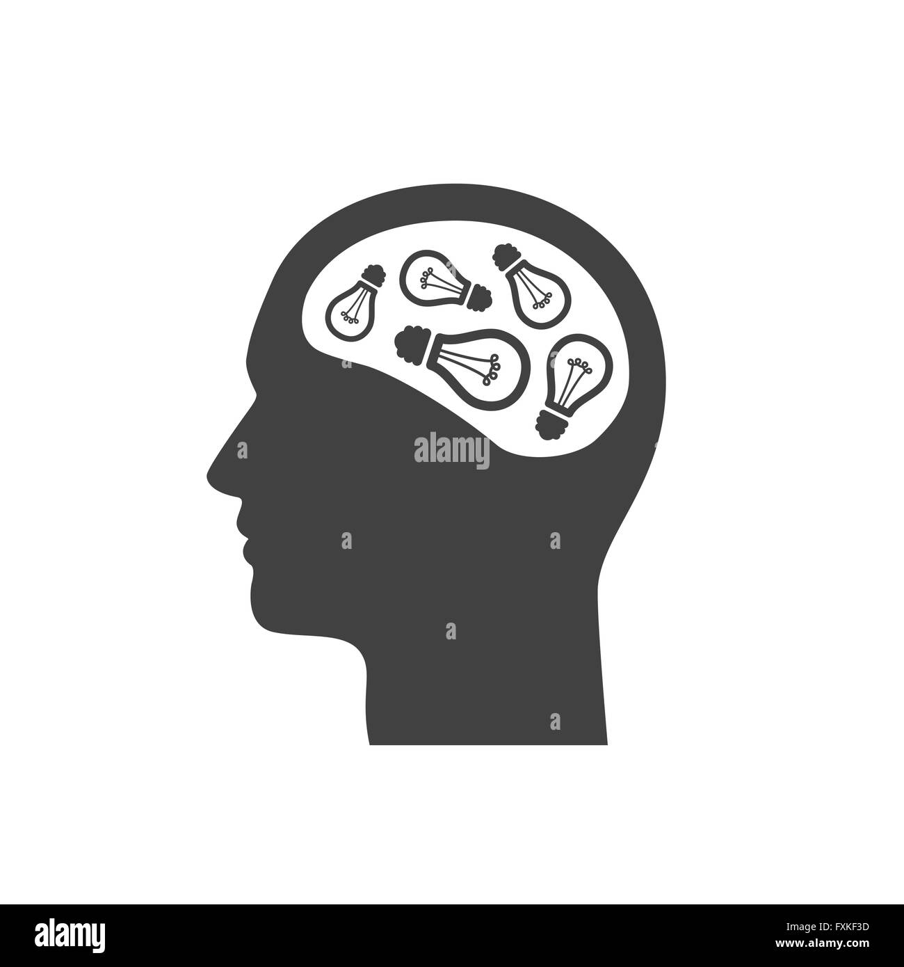 bulb AND head icon Stock Vector Image & Art - Alamy