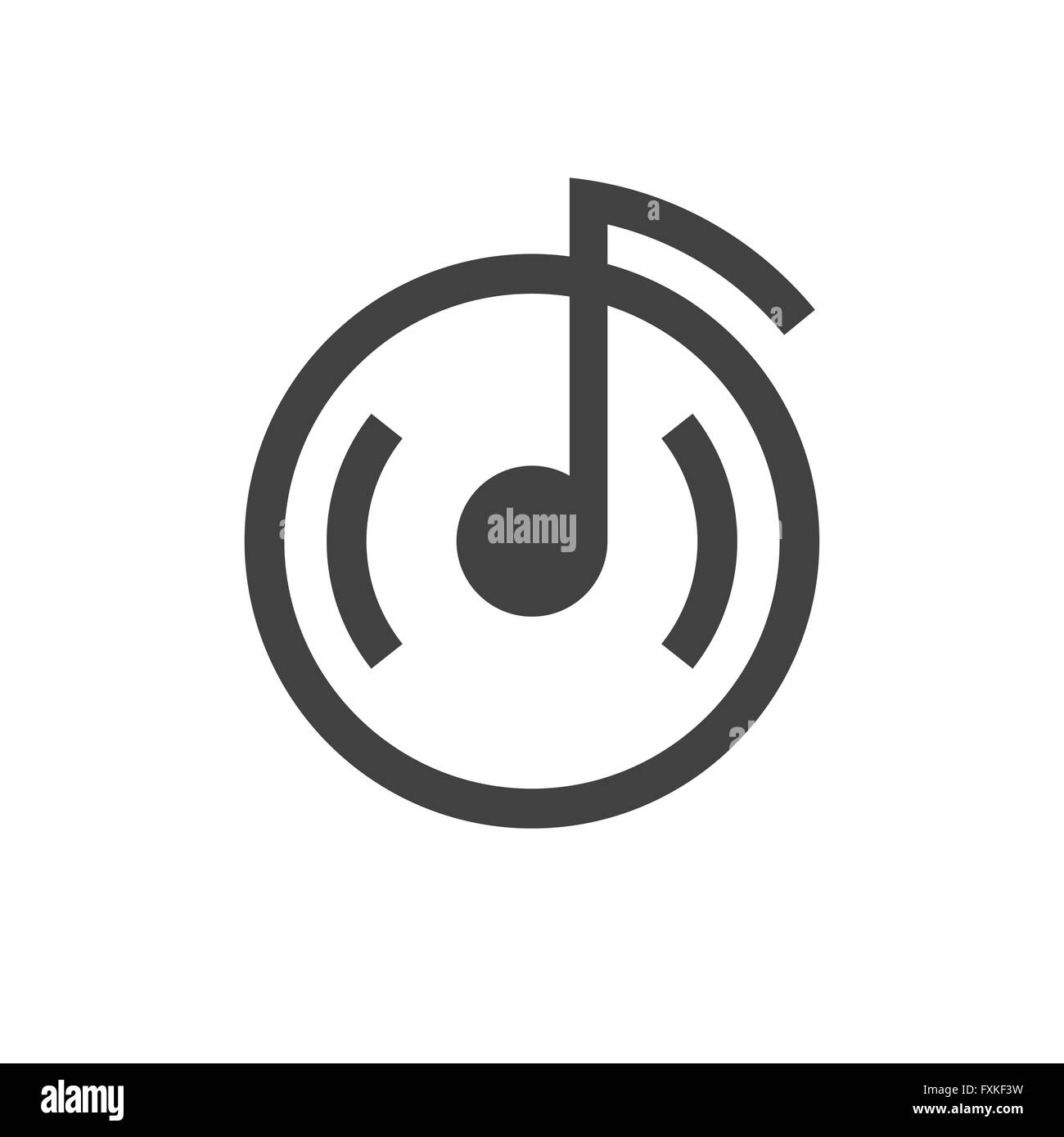 music note on cd icon Stock Vector Image & Art - Alamy