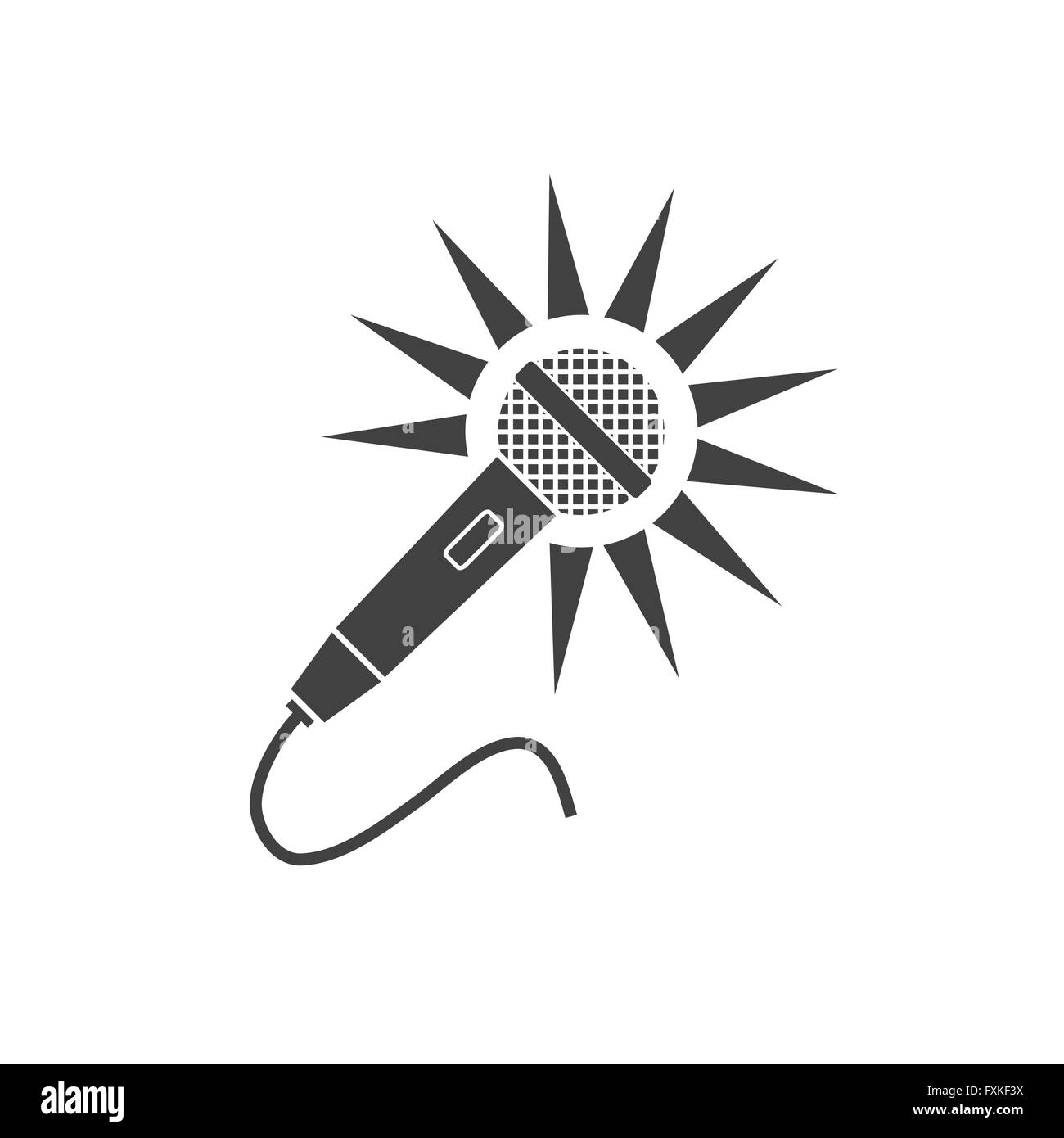 Microphone icon illustration design Black and White Stock Photos ...