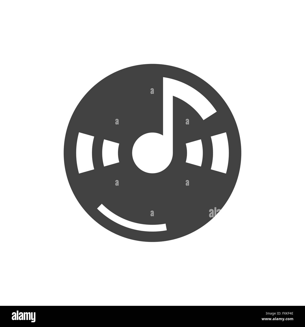 music note on cd icon Stock Vector Image & Art - Alamy