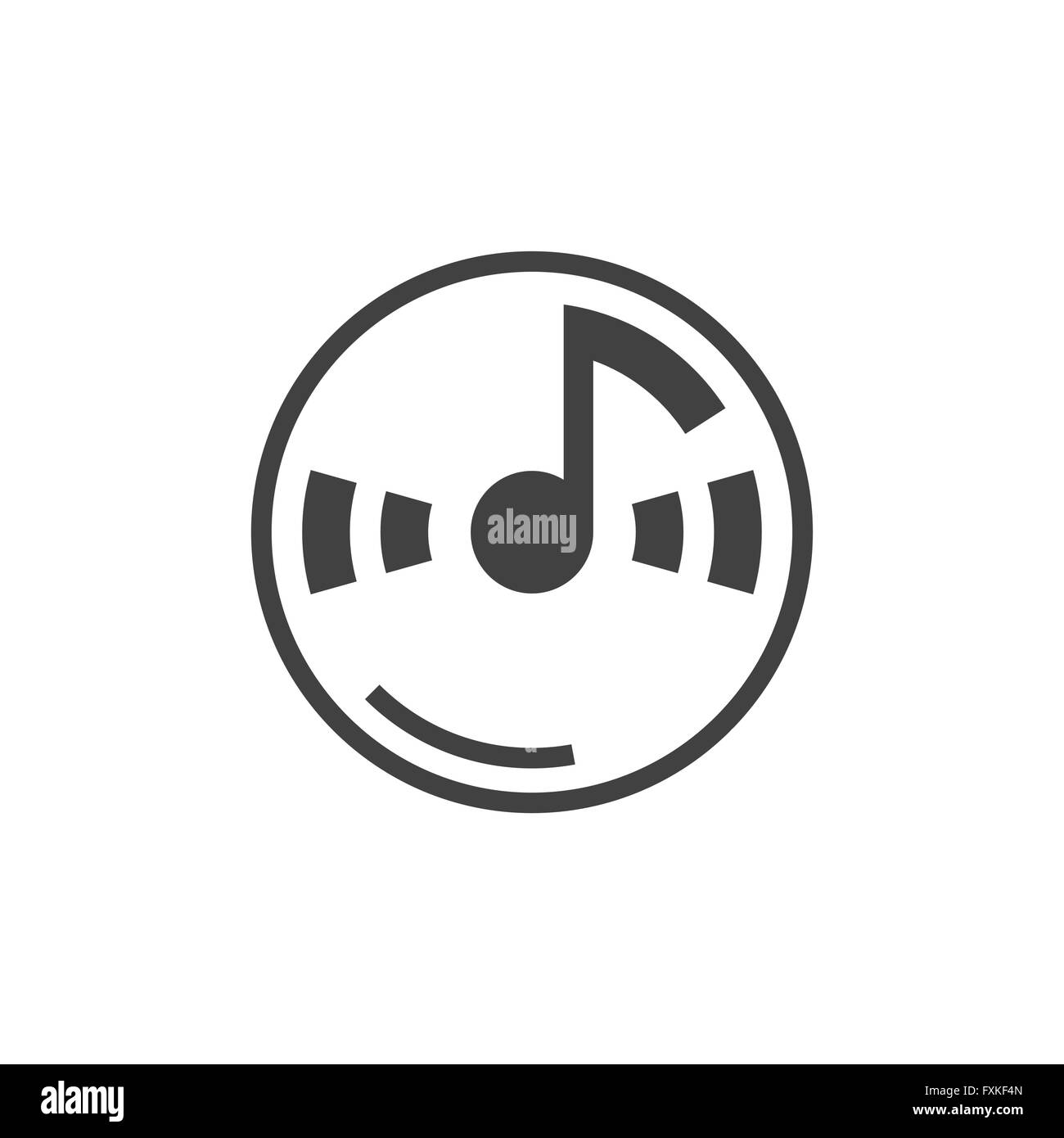 music note on cd icon Stock Vector Image & Art - Alamy