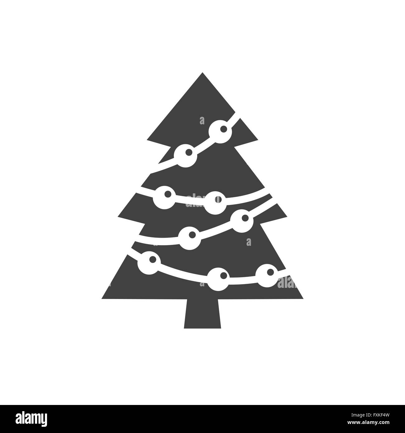 Christmas tree vector illustration icon Black and White Stock Photos ...