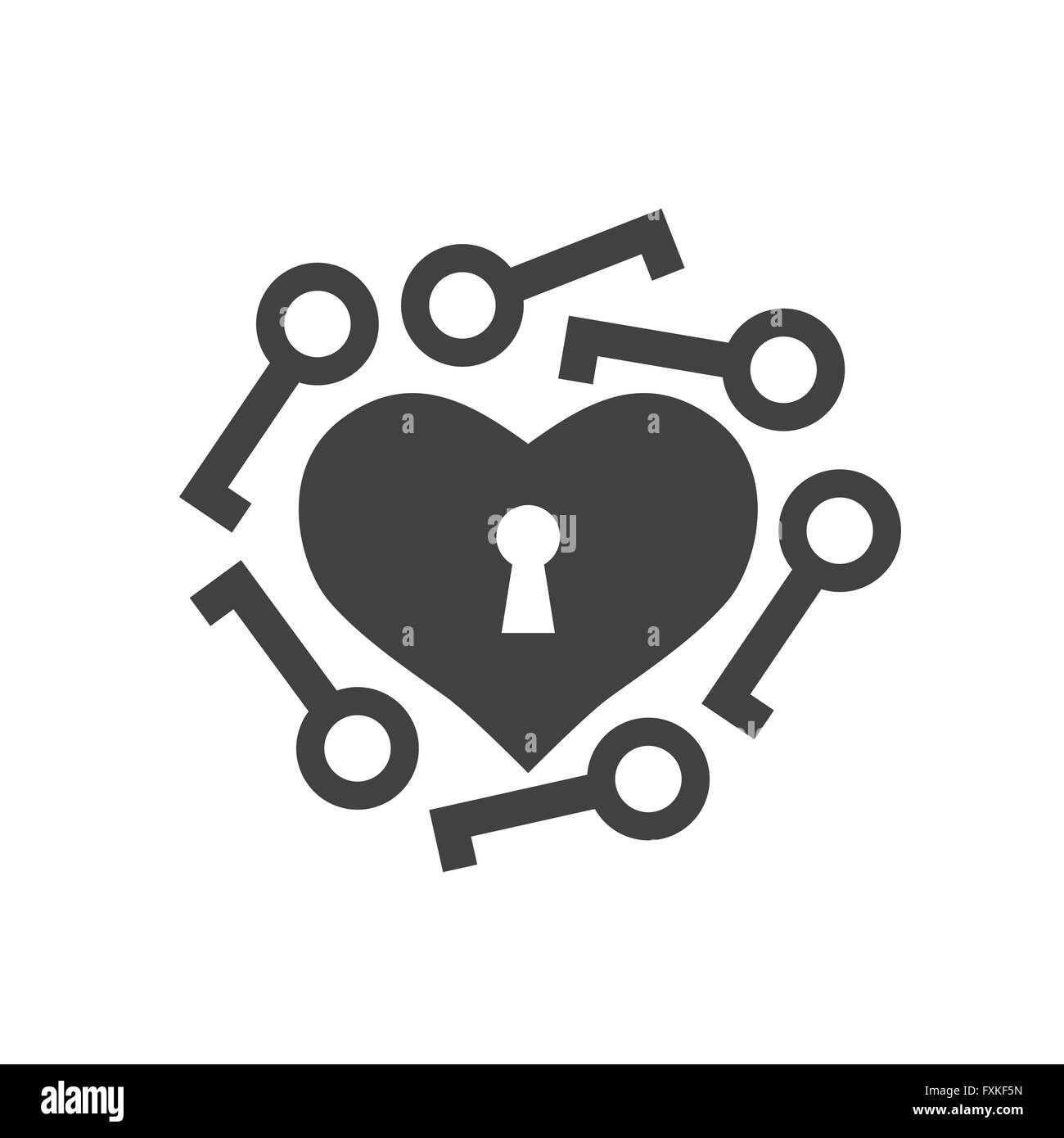 heart with key icon Stock Vector Image & Art - Alamy
