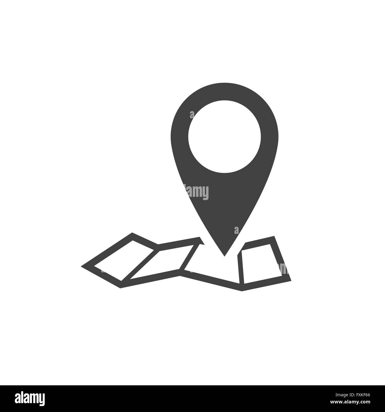 Map icon Black and White Stock Photos & Images - Alamy
