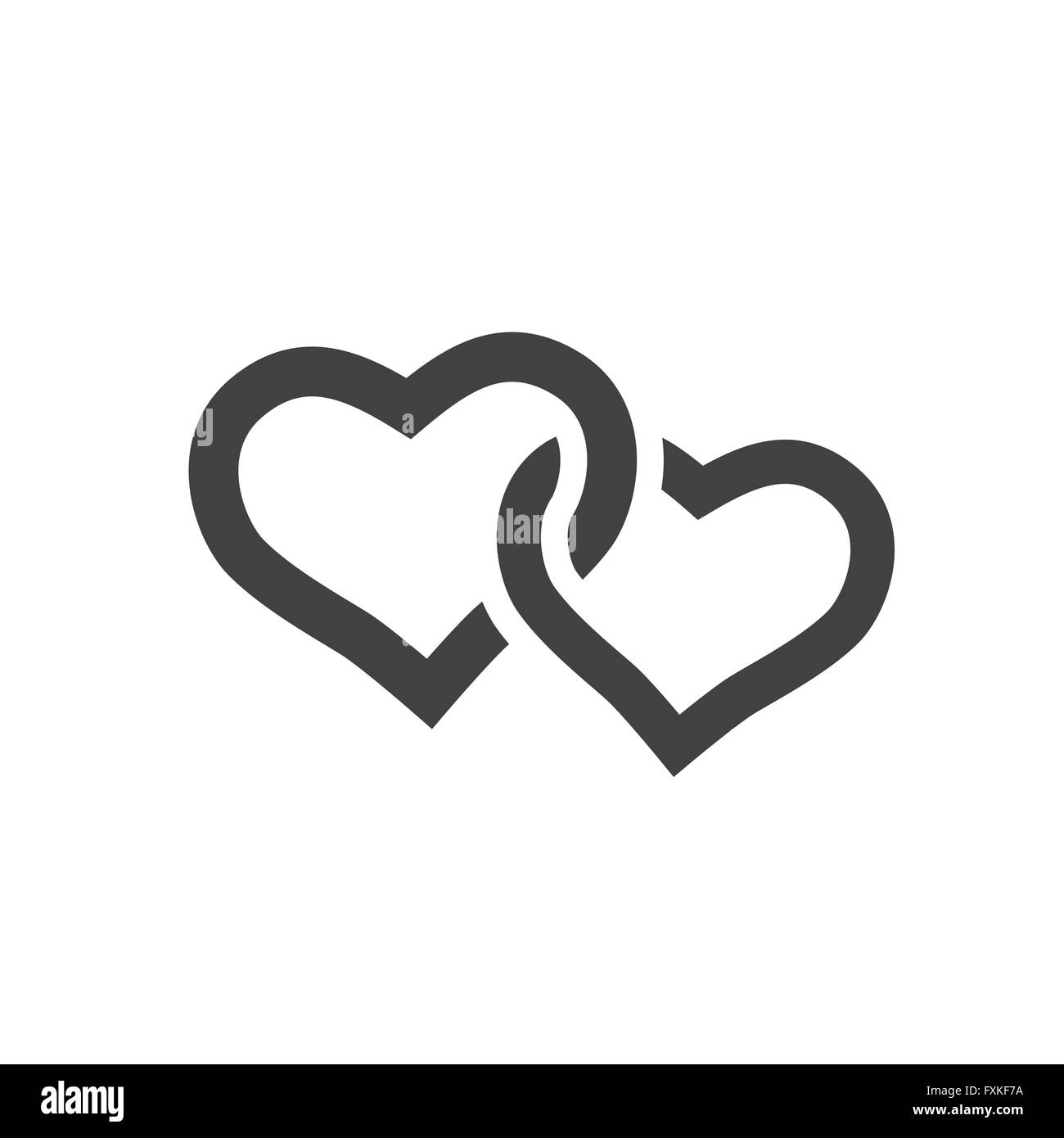 Two hearts vector vectors hi-res stock photography and images - Alamy