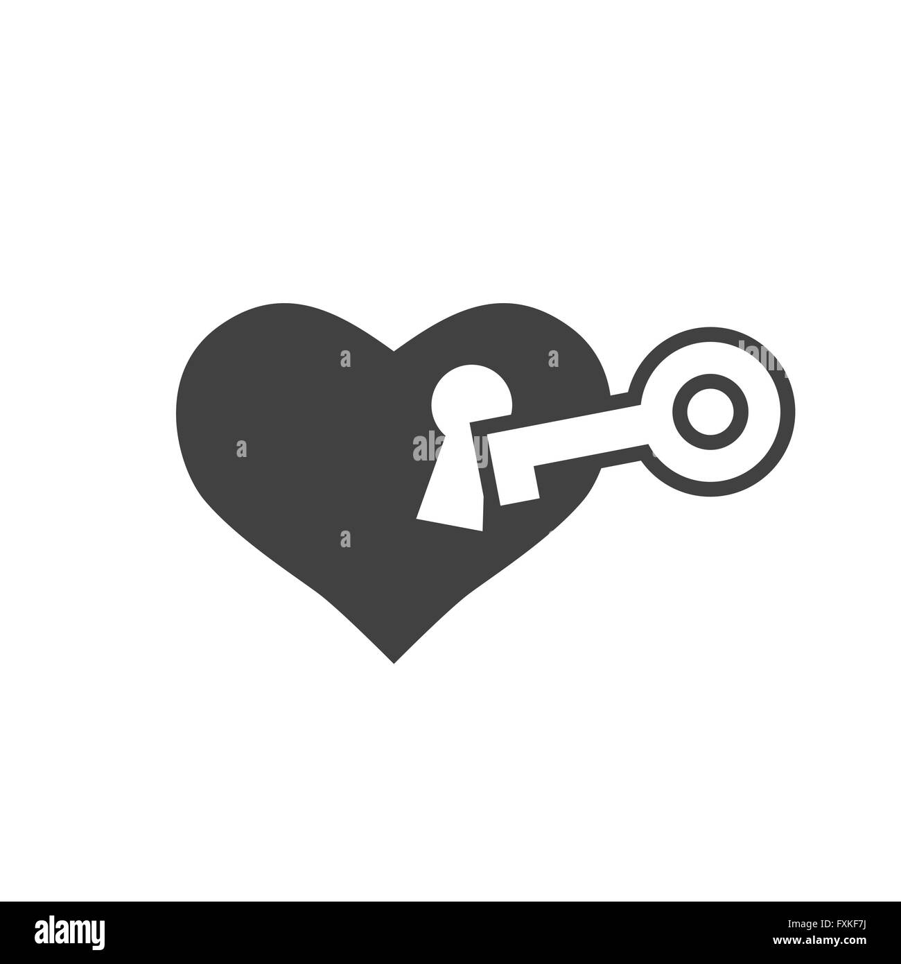heart with key icon Stock Vector Image & Art - Alamy