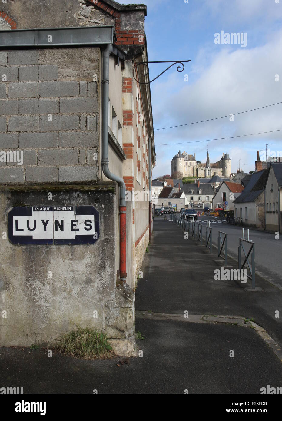 Luynes street scene with chateau France April 2016 Stock Photo - Alamy