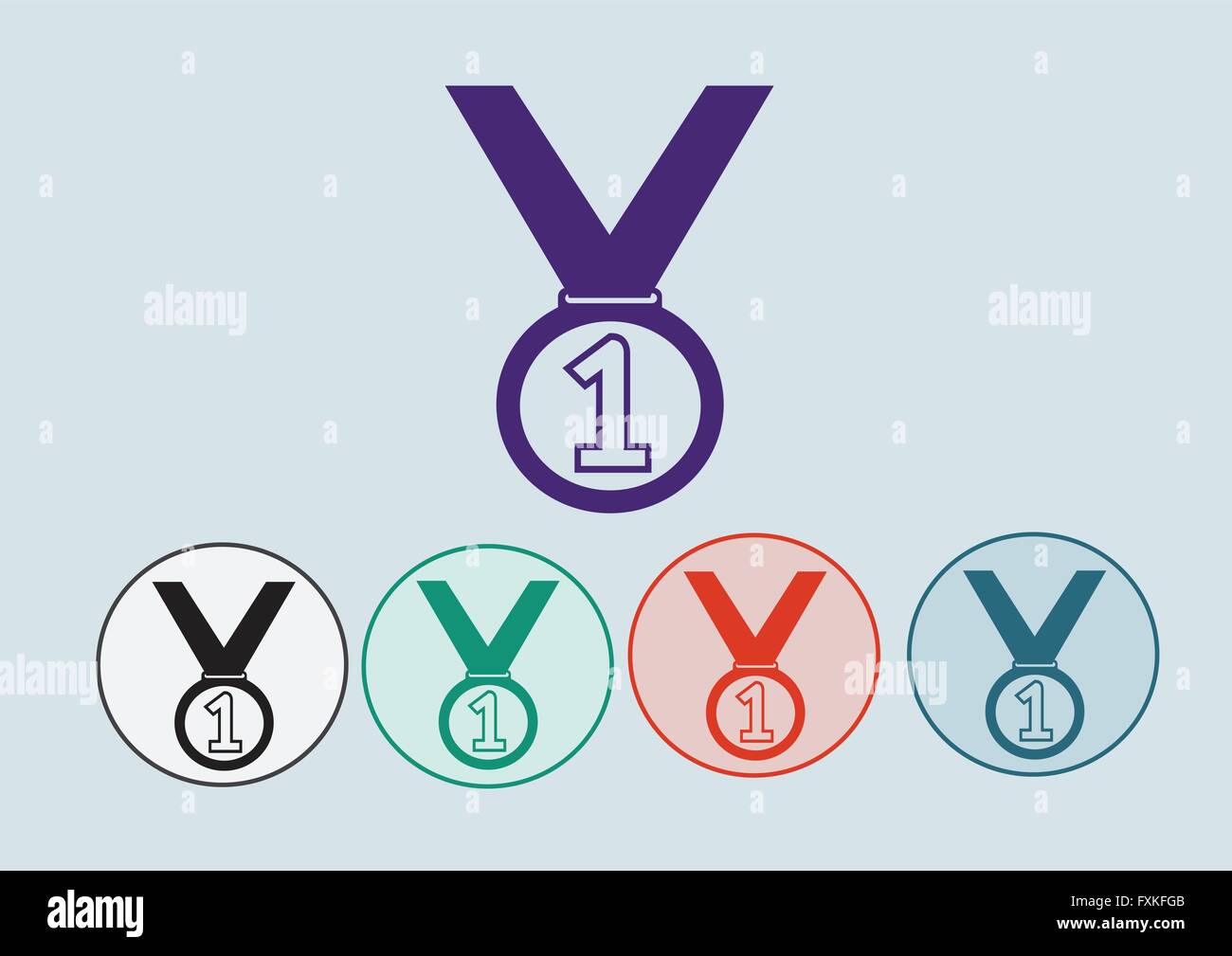 Medal icons set Stock Vector Image & Art - Alamy
