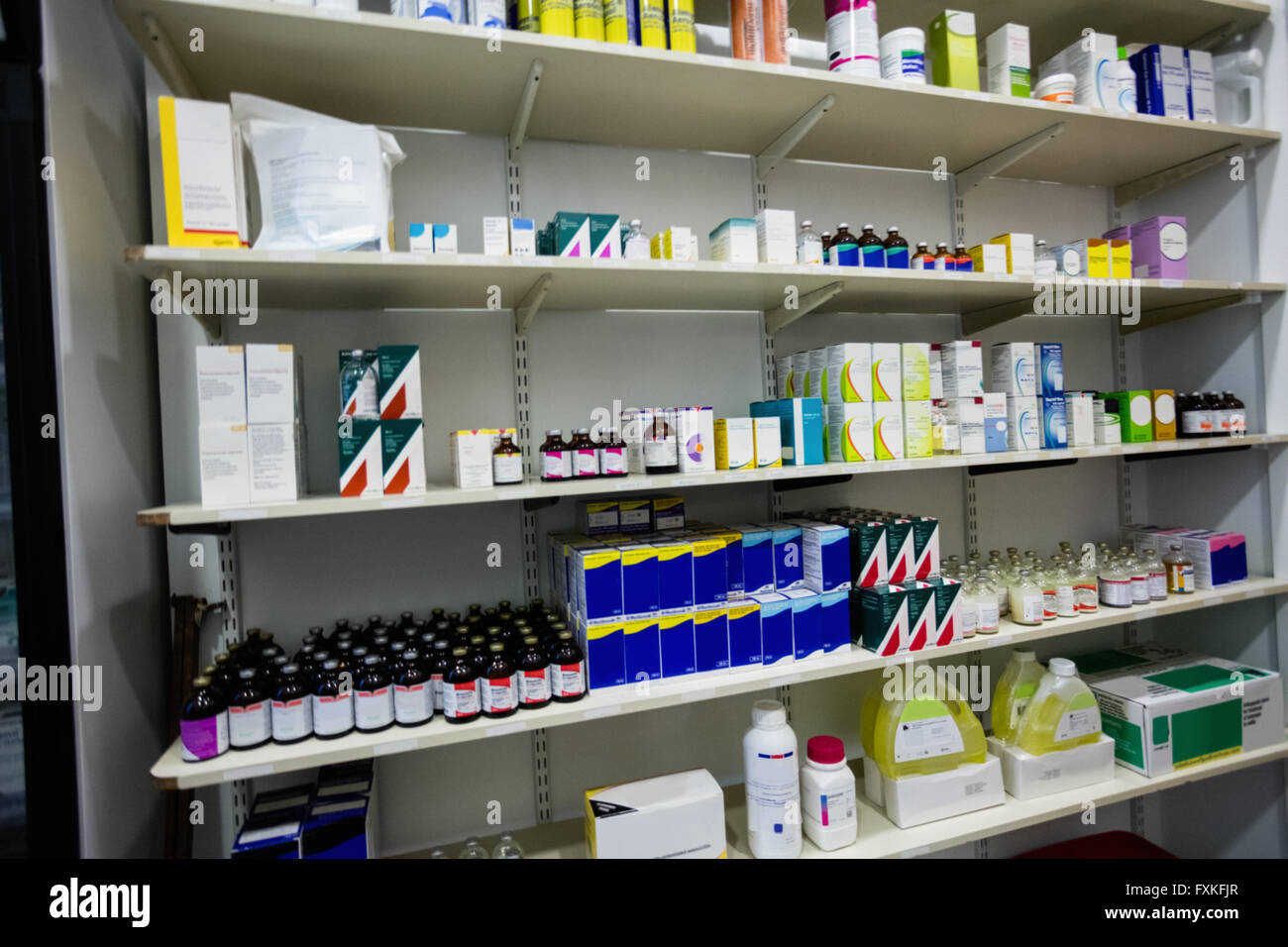 View of medicine on a shelf Stock Photo - Alamy