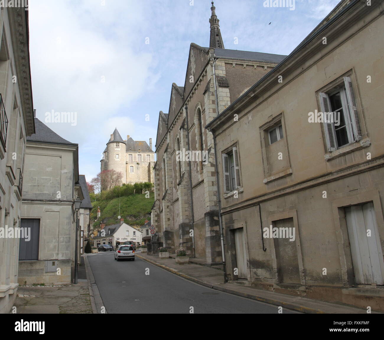 Luynes street scene with Chateau France April 2016 Stock Photo - Alamy
