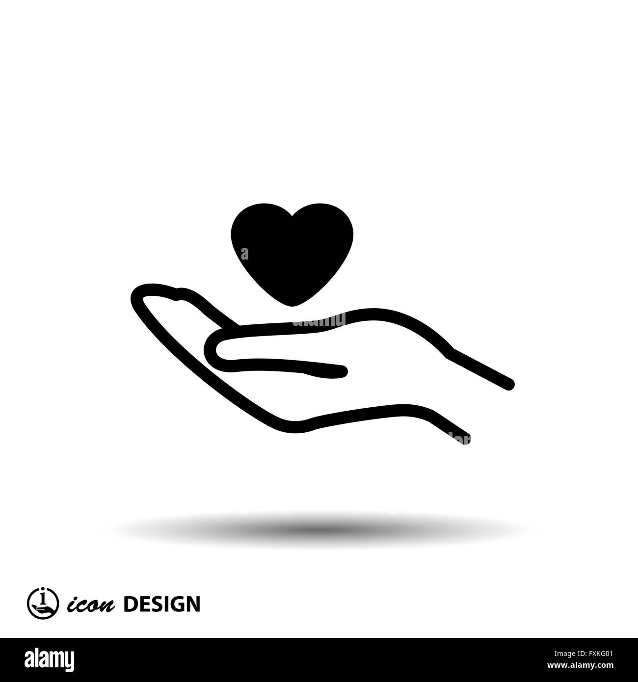 Pictograph of heart in hand Stock Vector Image & Art - Alamy