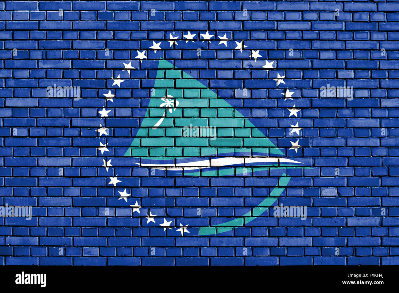 flag of Pacific Community painted on brick wall Stock Photo - Alamy