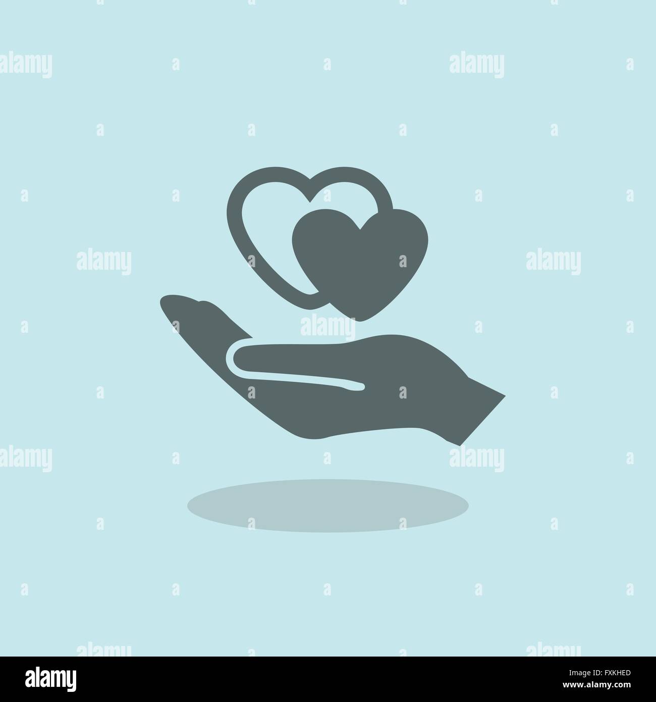 Pictograph of heart in hand Stock Vector Image & Art - Alamy