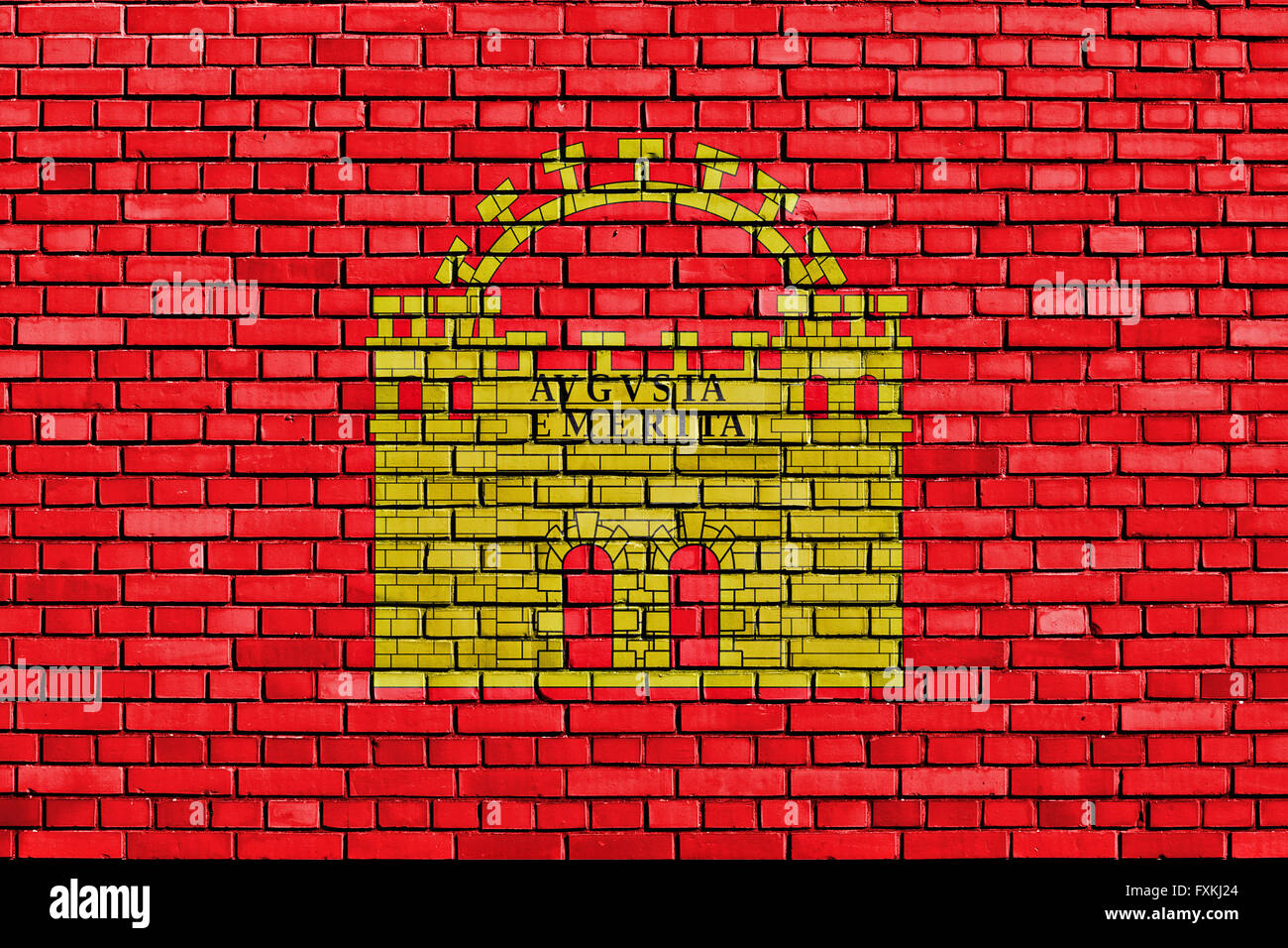 flag of Merida painted on brick wall Stock Photo - Alamy