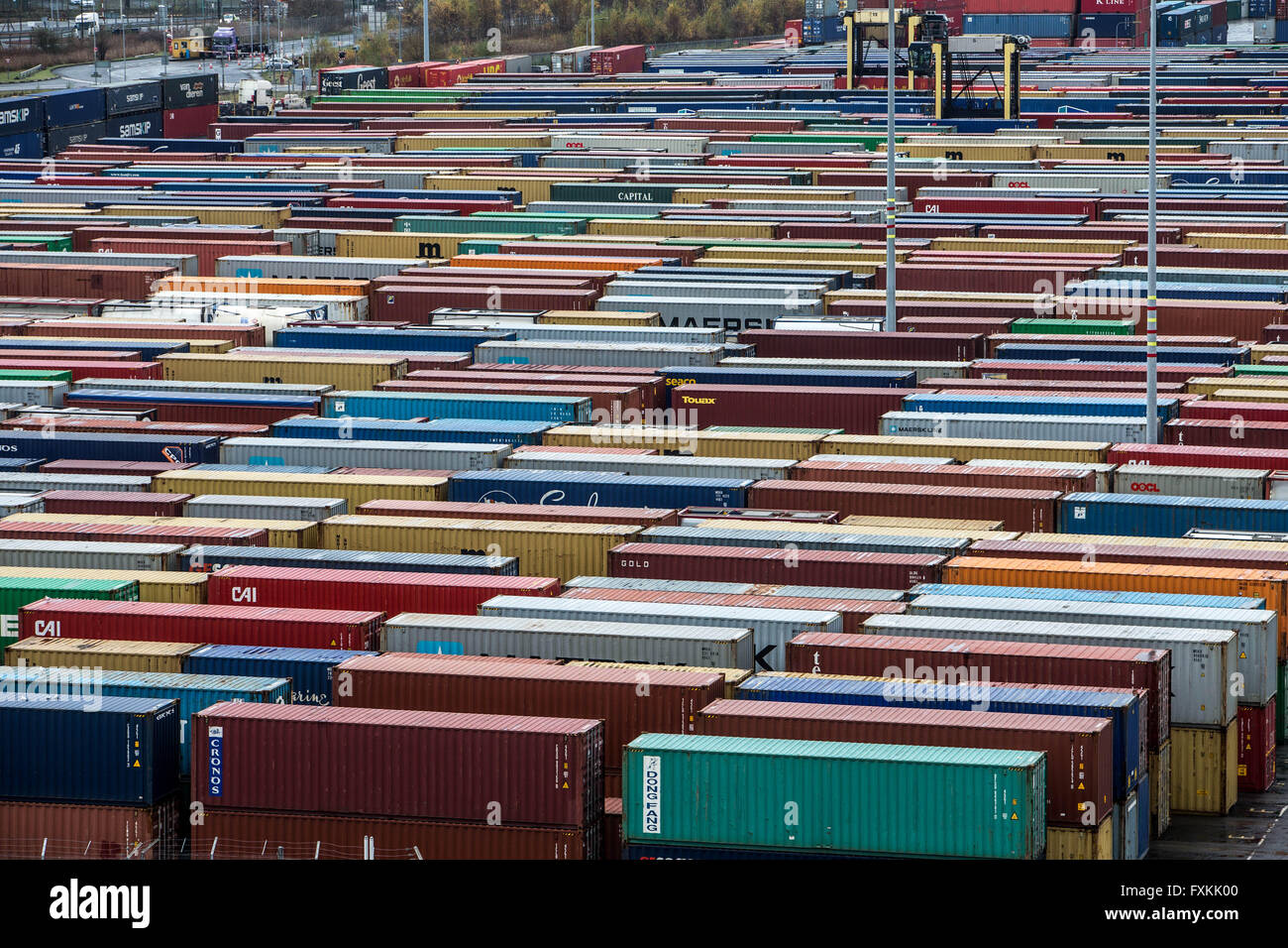 Large number of containers in Forth Port Grangemouth Stock Photo - Alamy