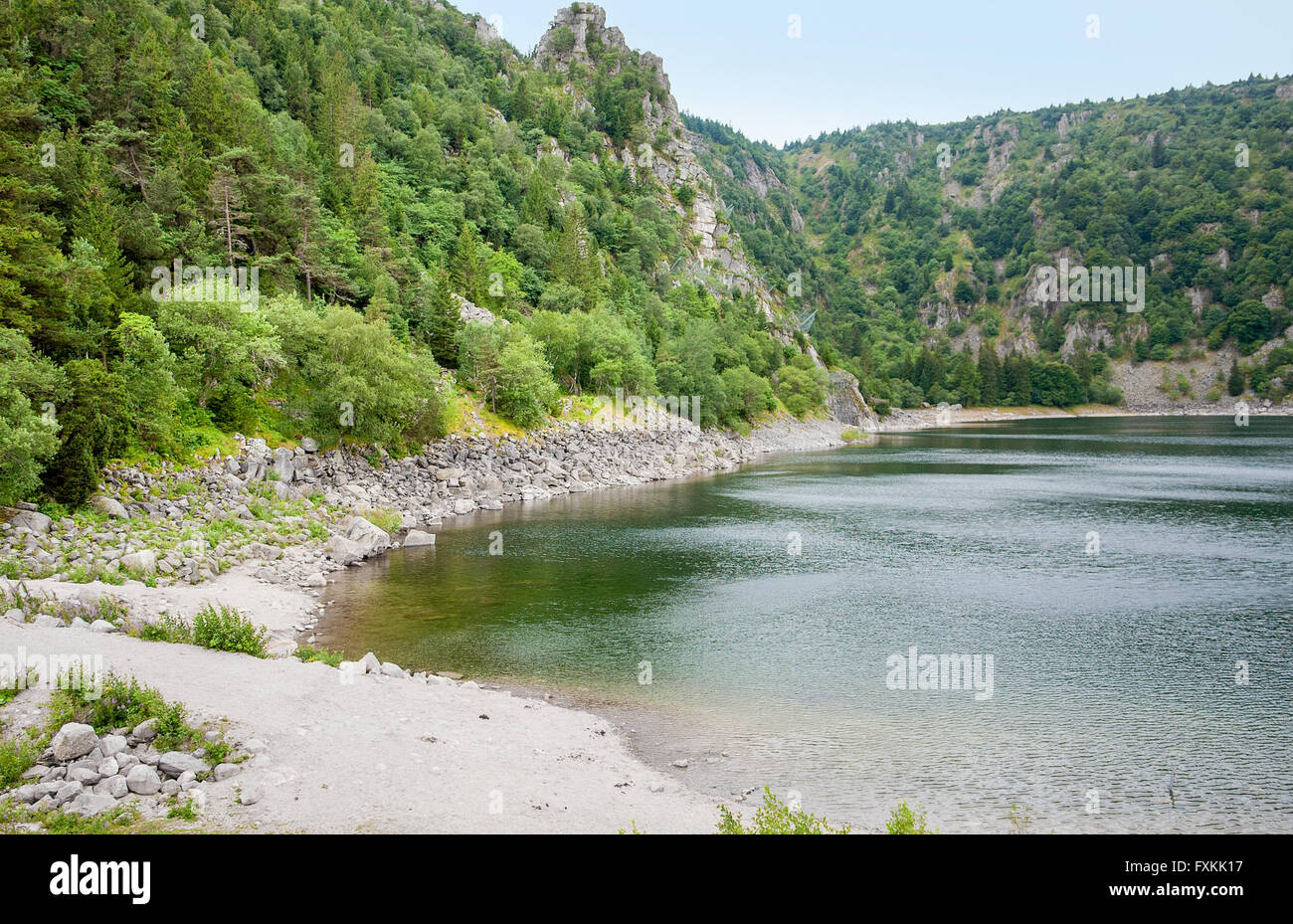 lake named Lac Blanc in the Vosges mountains in Alsace, France Stock ...