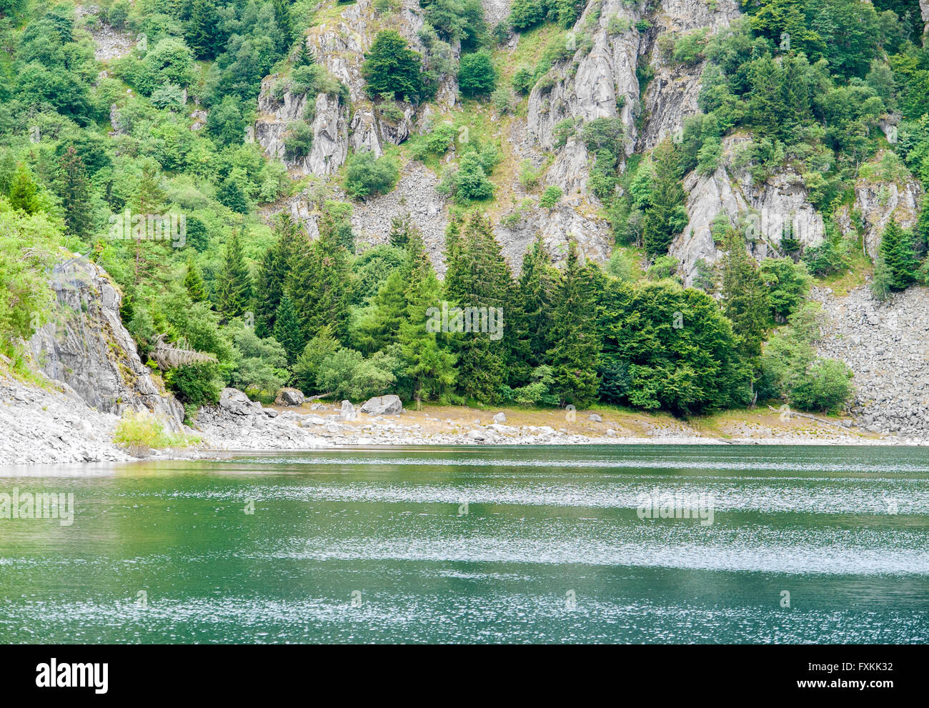 lake named Lac Blanc in the Vosges mountains in Alsace, France Stock ...