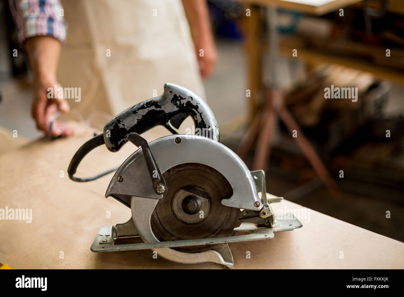 Close-up of electric saw Stock Photo - Alamy