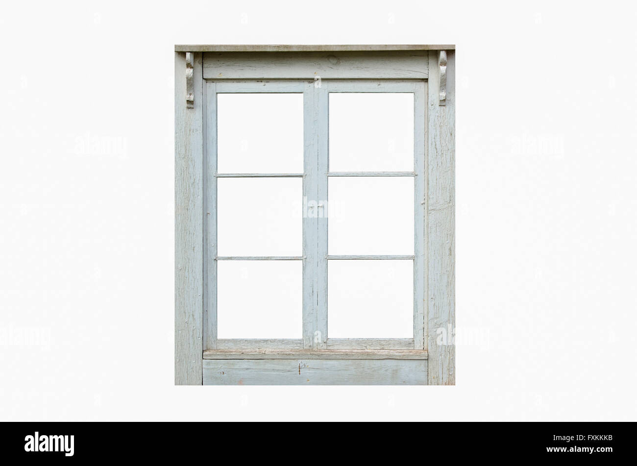 Old weathered residential window isolated on white Stock Photo - Alamy