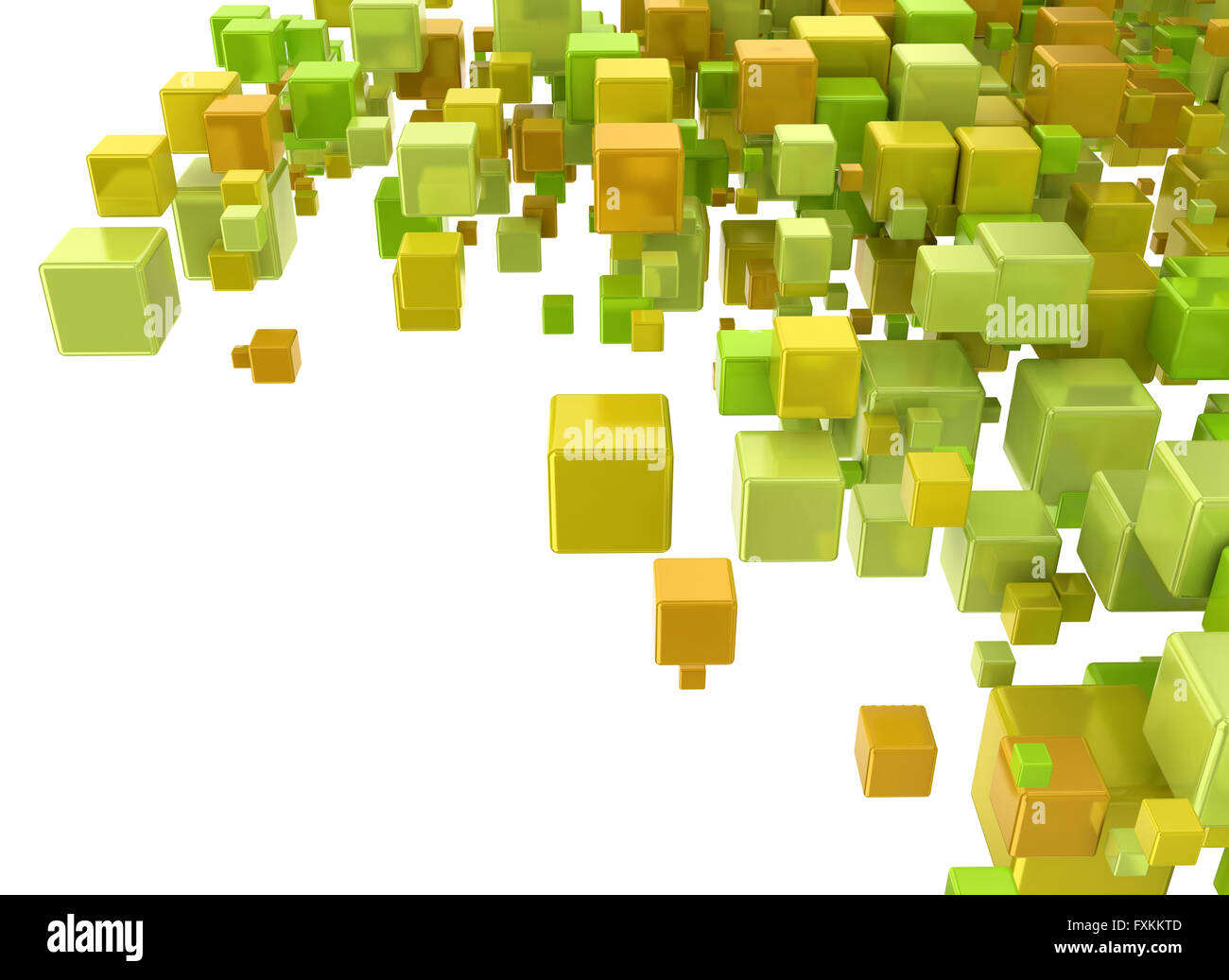 3d network concept green cube hi-res stock photography and images - Alamy