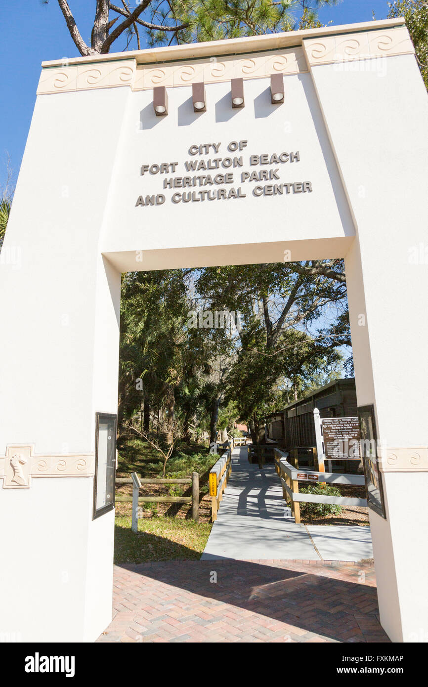 Entry to the Camp Walton Native American Temple Mound at Heritage Park ...
