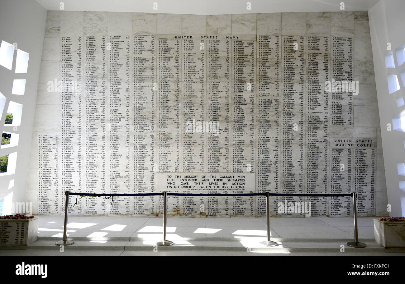 Honolulu, Hawaii, USA. 23rd Feb, 2013. Shrine Room at the USS Arizona ...