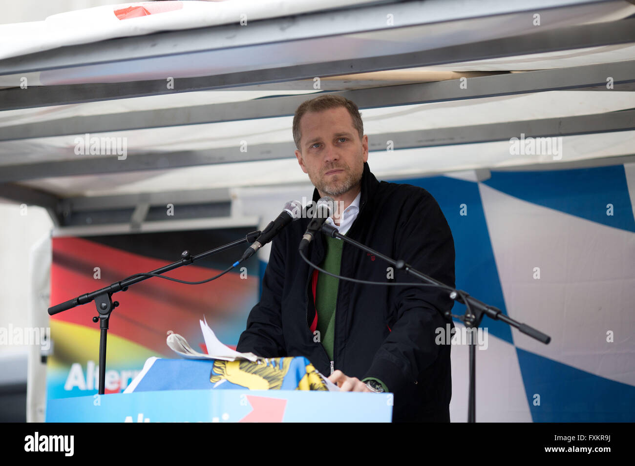 Munich, Germany. April 16, 2016 - The right-wing party AfD held a rally ...