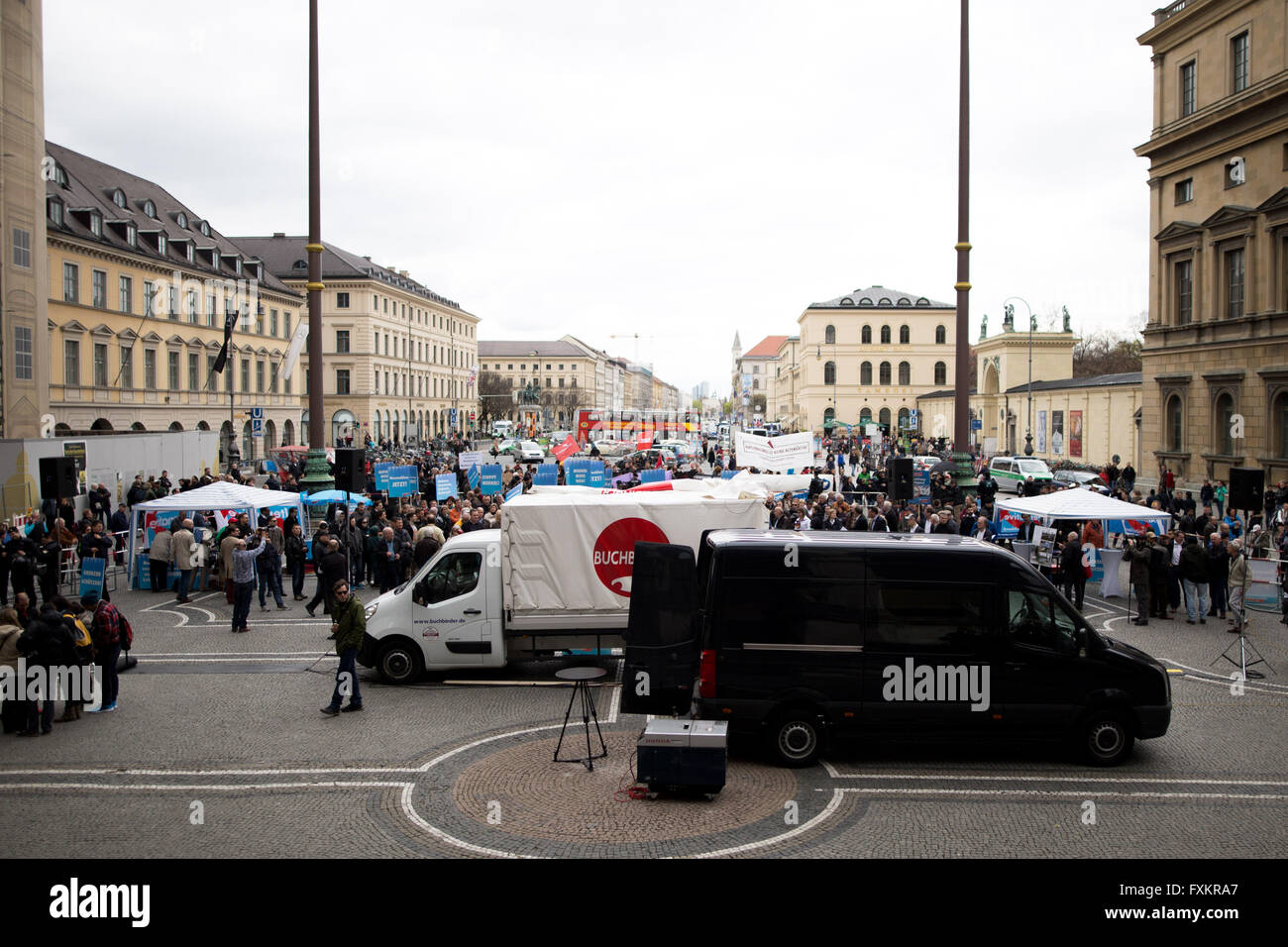 Munich, Germany. April 16, 2016 - The right-wing party AfD held a rally ...