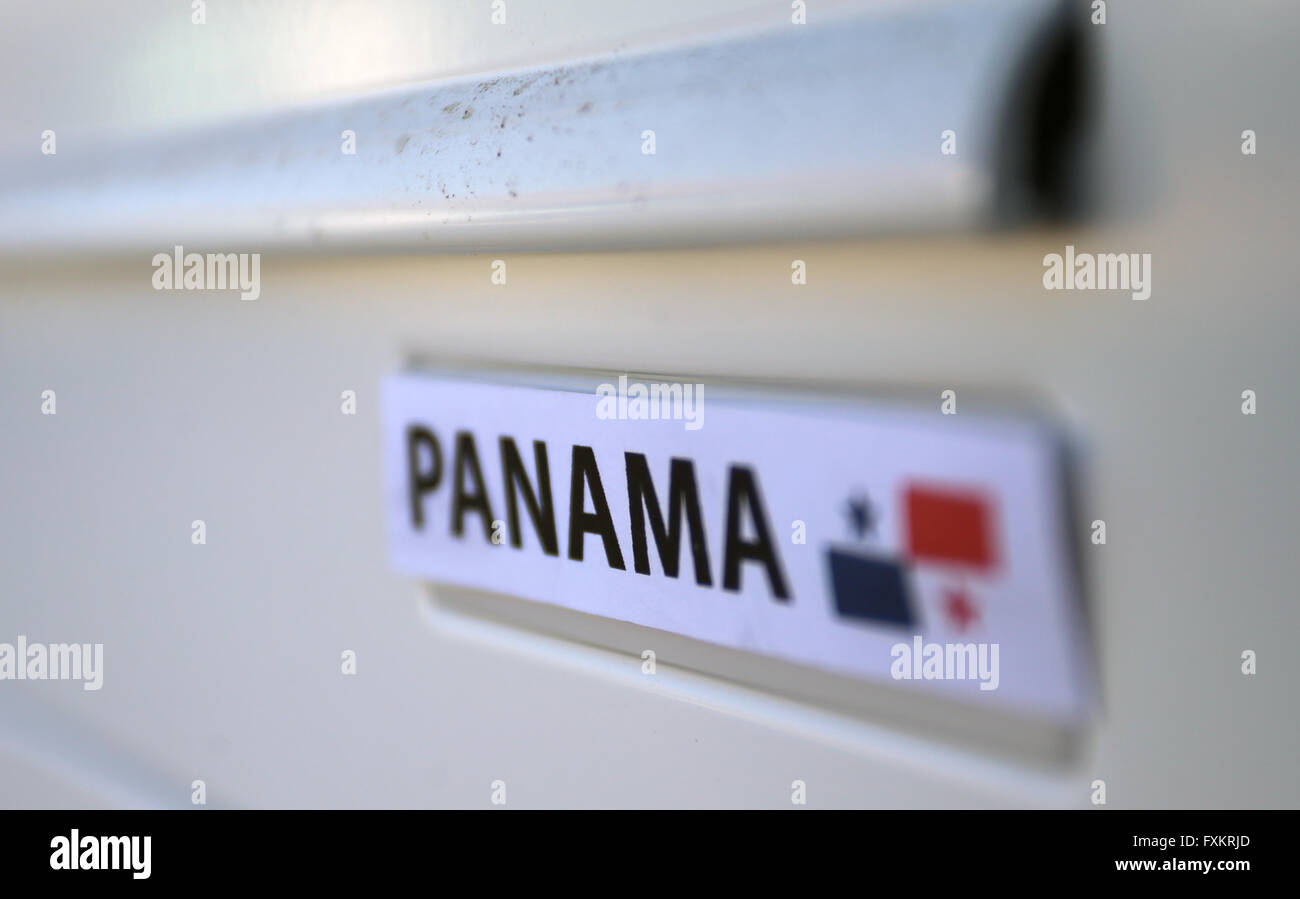 FILE - ILLUSTRATION - 'Panama' is written next to a flag of Panama on a ...