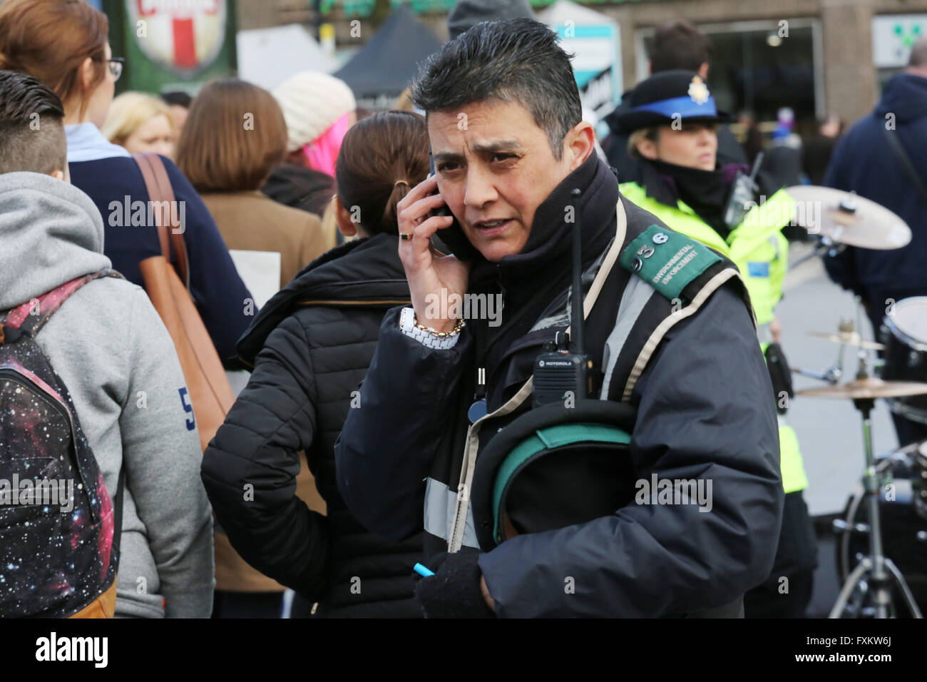 An Environmental Officer makes a call in relation to a busker on the ...