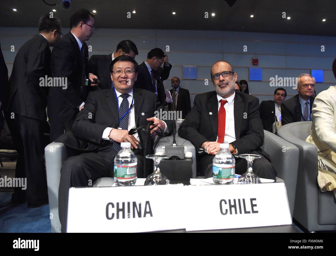 Washington, DC, USA. 16th Apr, 2016. Chinese Finance Minister Lou Jiwei ...