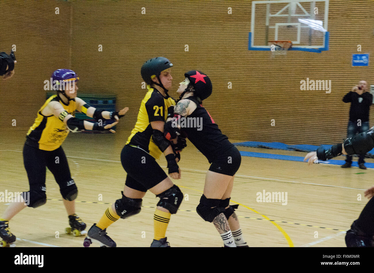 Madrid, Spain. 16th April, 2016. Player #21 Xini Killer of Sicarias del ...