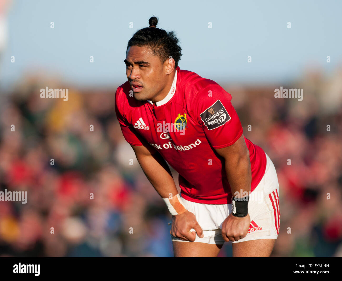 Galway, Ireland. 16th Apr, 2016. Francis Saili of Munster pictured ...