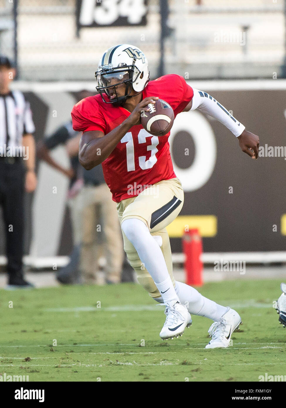 Orlando, FL, USA. 16th Apr, 2016. UCF Knights quarterback Justin Holman ...