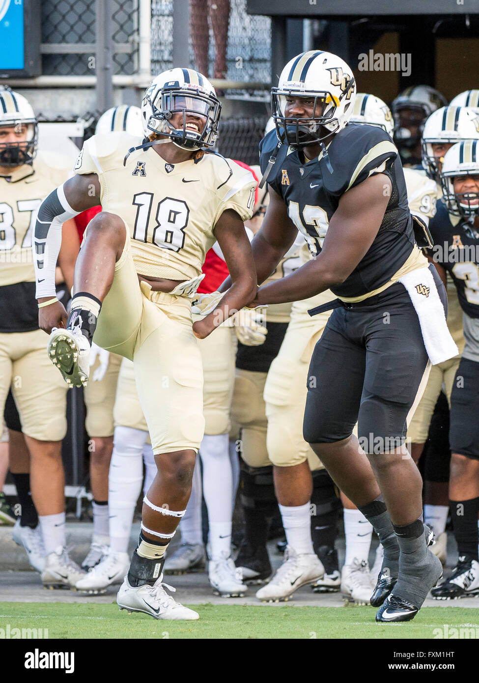 Orlando, FL, USA. 16th Apr, 2016. UCF Knights Gold defensive back ...