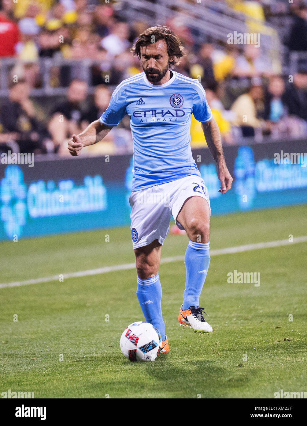 Columbus, Ohio USA. 16th April, 2016. New York City FC midfielder ...