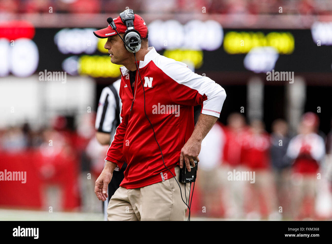 Lincoln, NE. USA. 16th Apr, 2016. Nebraska Cornhuskers head coach Mike ...