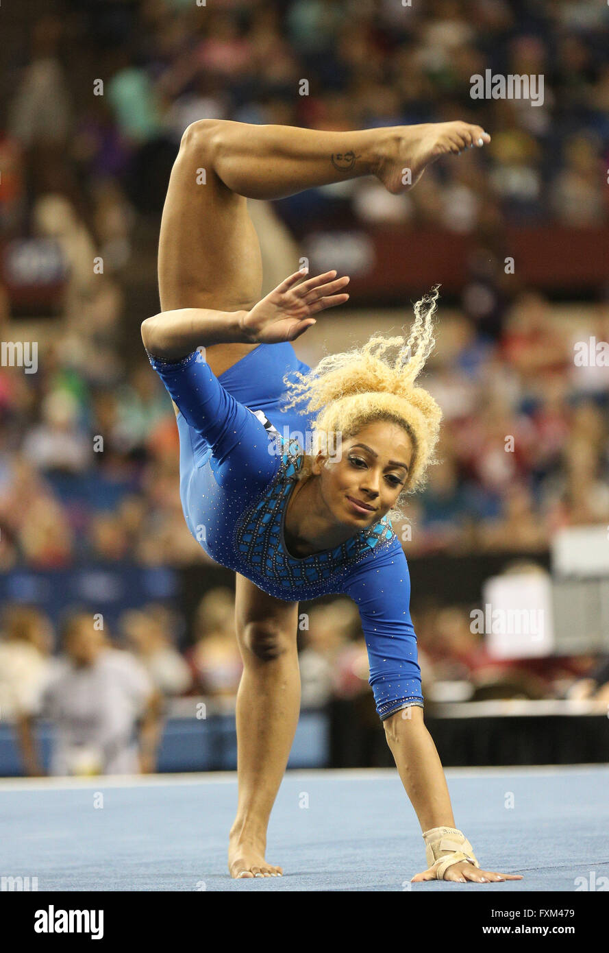 Fort Worth, TX, USA. 16th Apr, 2016. UCLA's Danusia Francis performs on ...