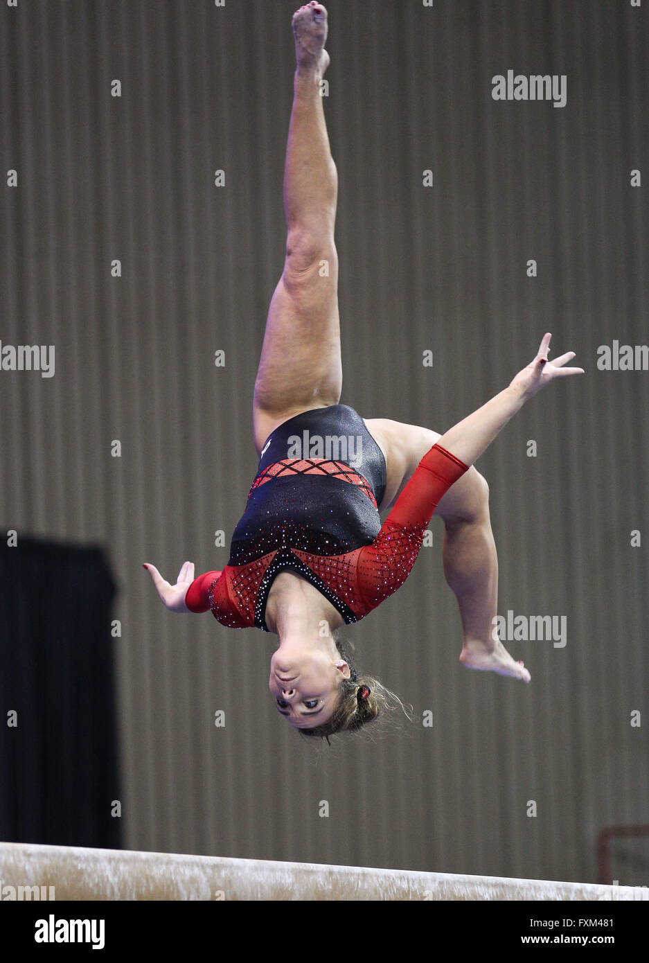 Fort Worth, TX, USA. 16th Apr, 2016. Georgia's Mary Beth Box flips on ...