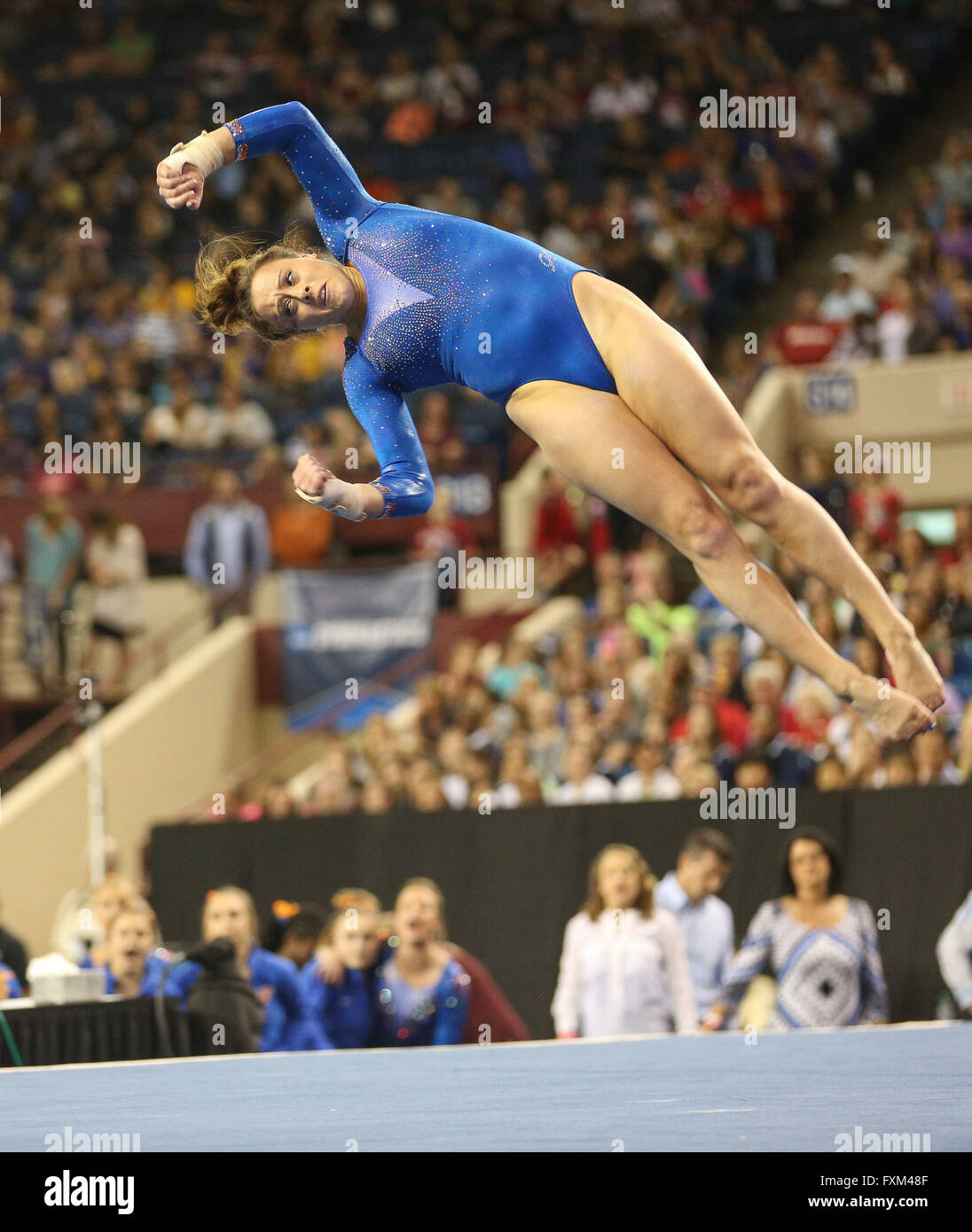 Fort Worth, TX, USA. 16th Apr, 2016. Florida's Grace McLaughlin twists ...