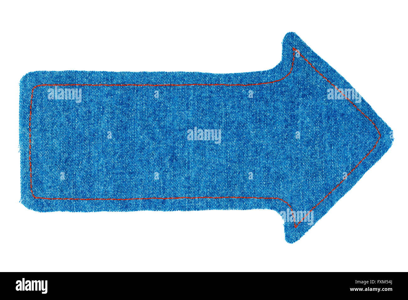 Pointer made of denim fabric with yellow stitching with space for your ...
