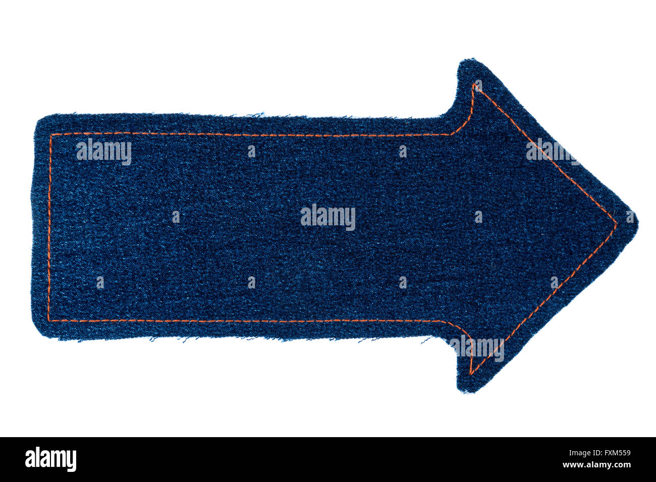 Pointer made of denim fabric with yellow stitching with space for your ...