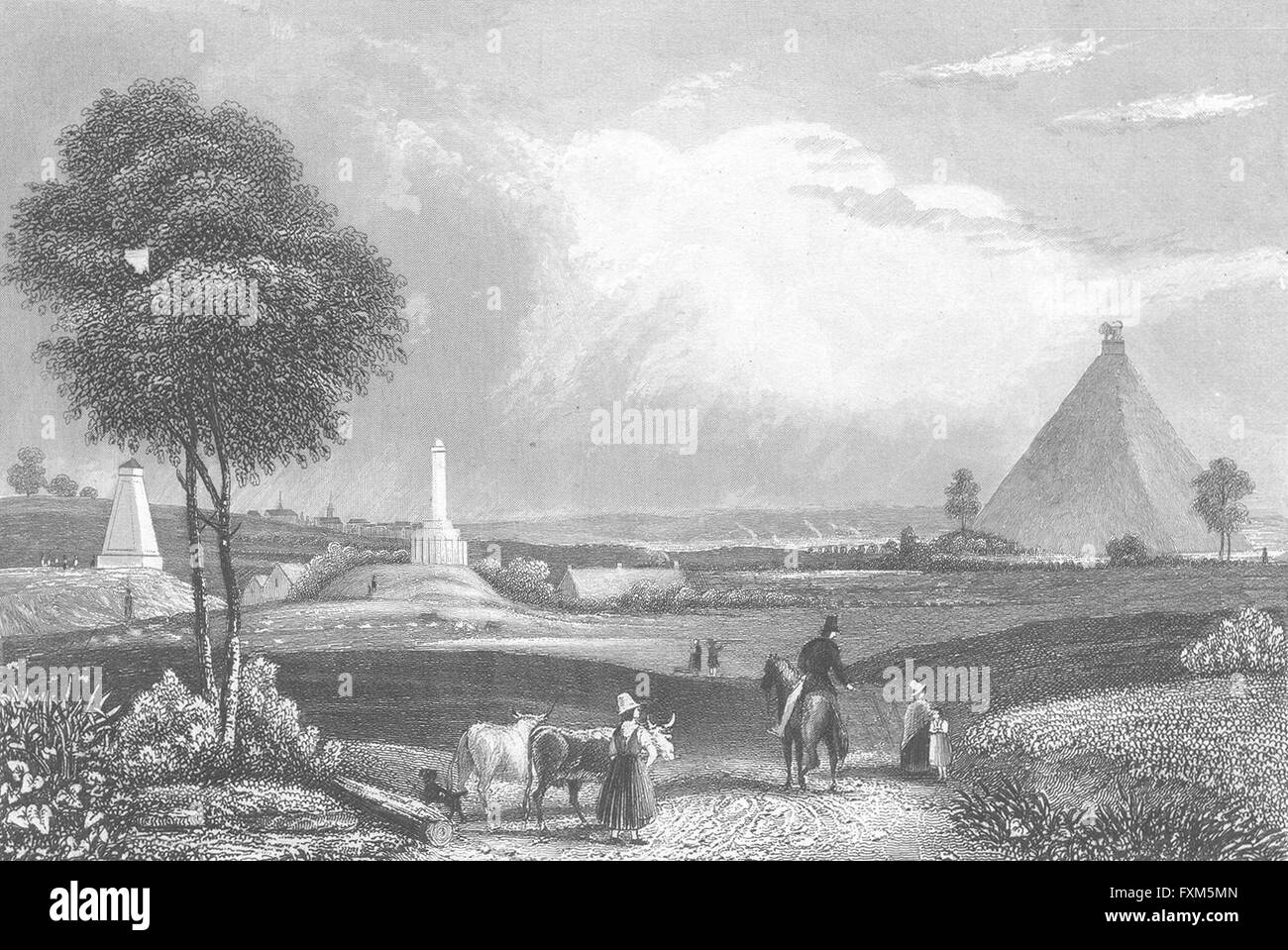 BELGIUM: Waterloo: Rider Ladies Traditional dress, antique print 1844 ...