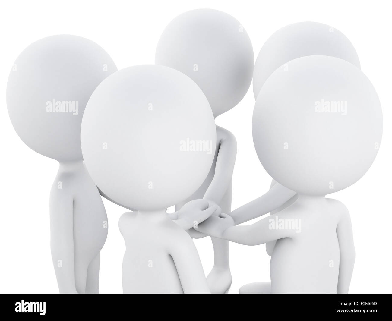 3d renderer image. White people, team work. Business concept. Isolated ...