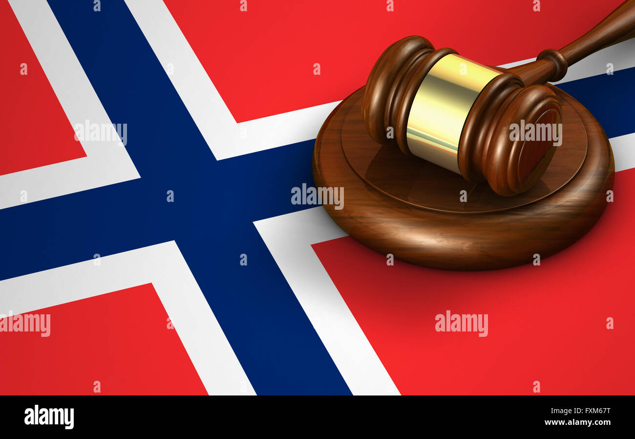 Norway laws, legal system and justice concept with a 3D rendering of a ...