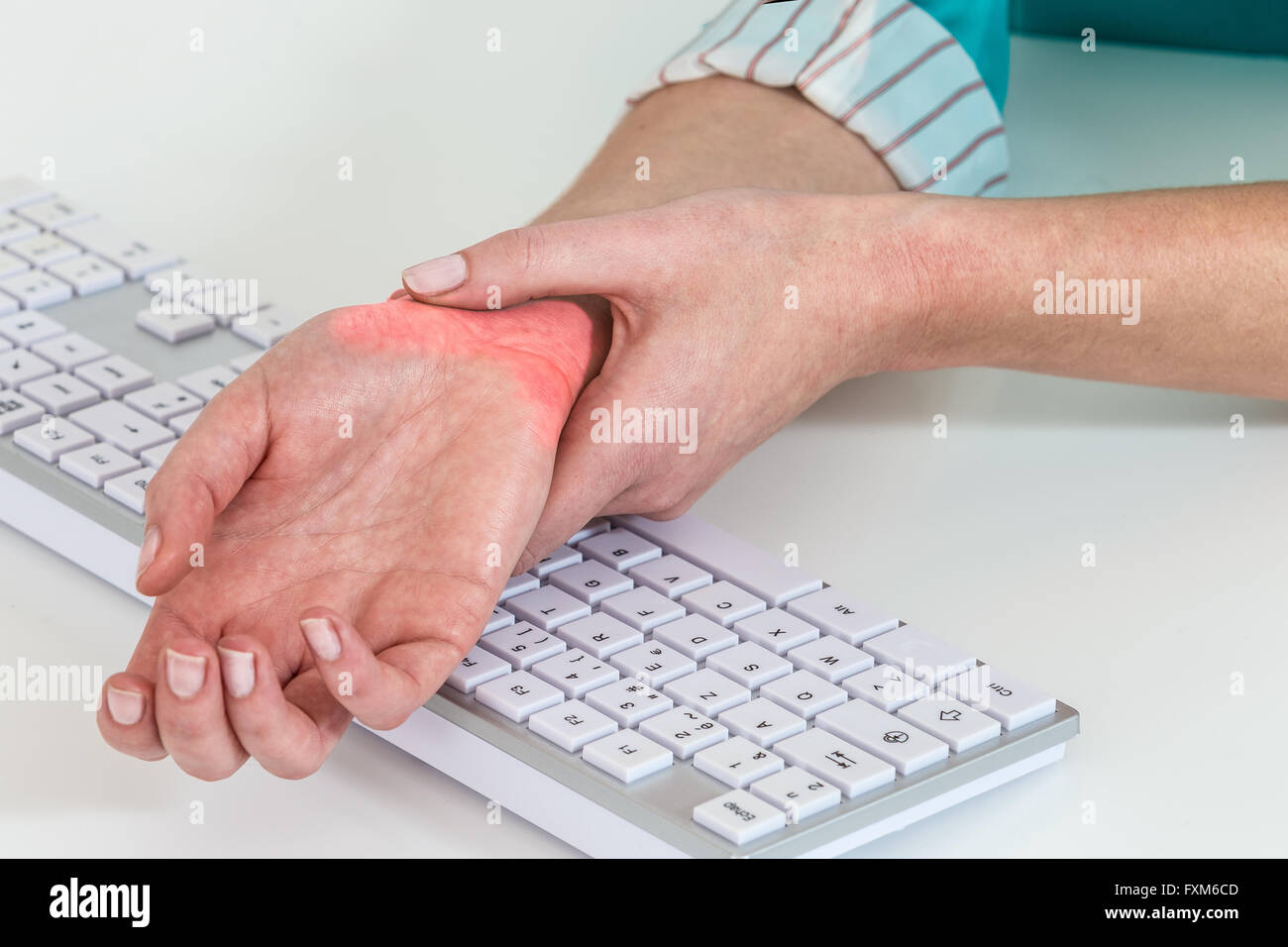 Wrist pain from working with computer,Carpal tunnel syndrome Stock ...
